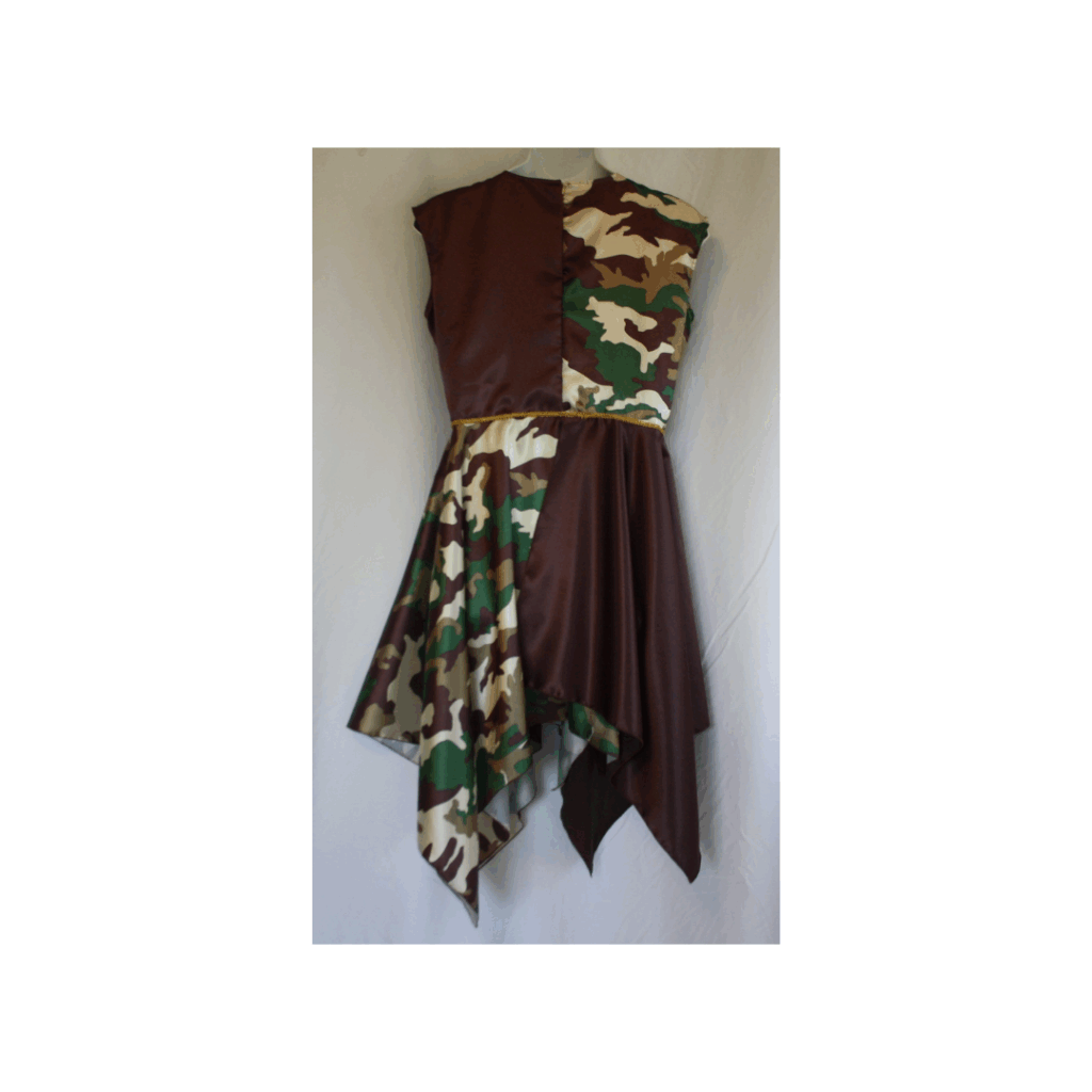 Camo/Brown Two-Tone Satin Garment – Prenda de raso bicolor camuflaje ...
