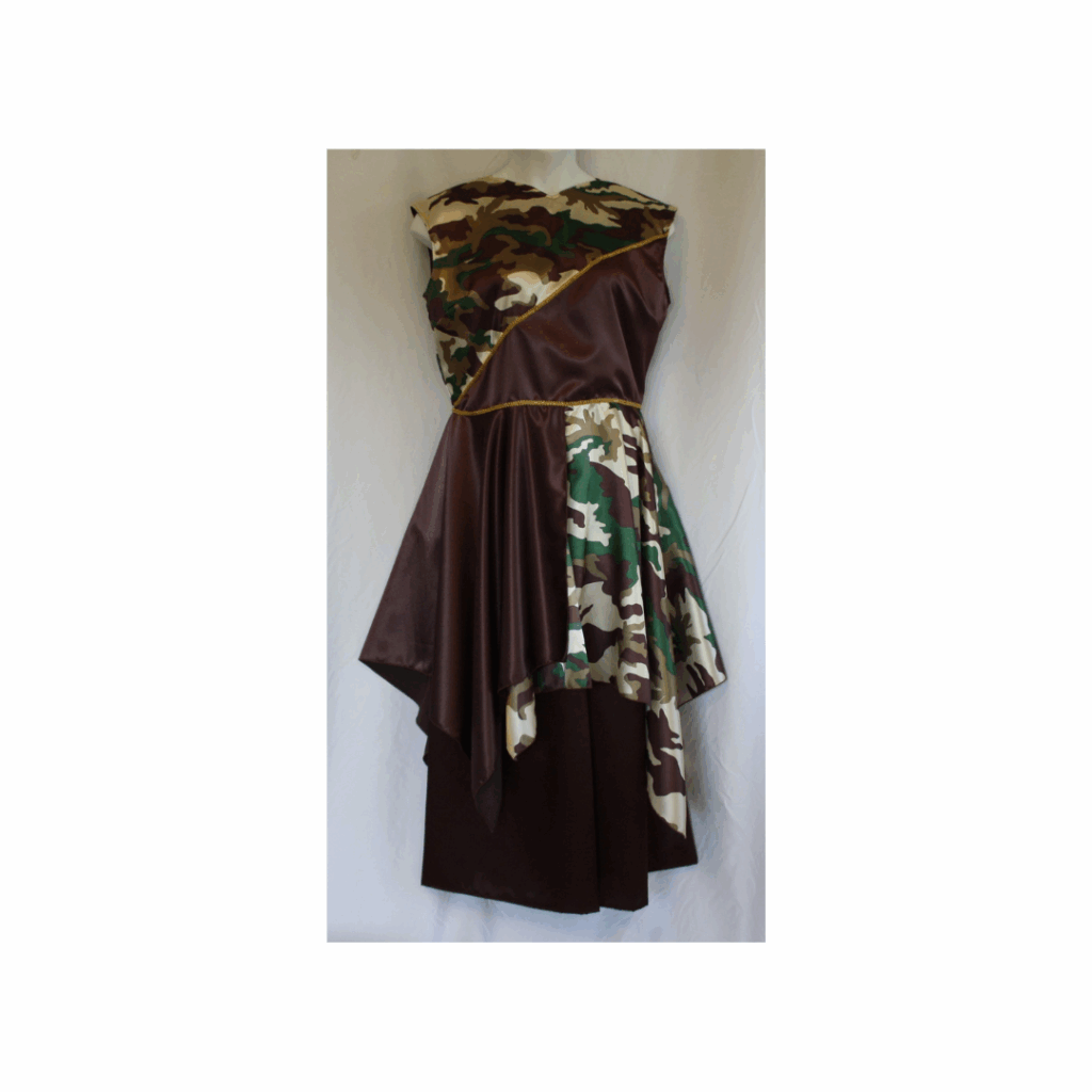 Camo/Brown Two-Tone Satin Garment – Prenda de raso bicolor camuflaje ...