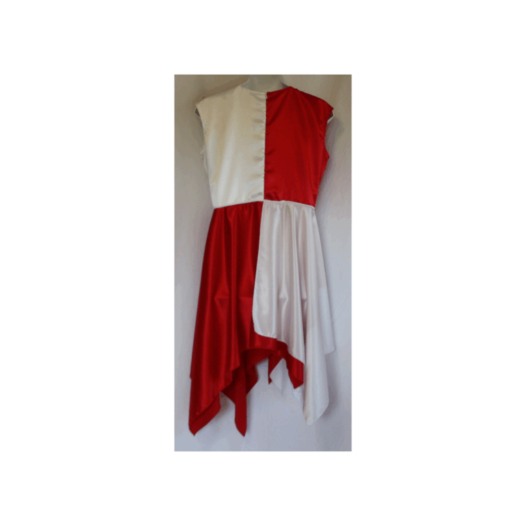 Red/White Two-Tone Satin Dance Garment – New Covenant Worship