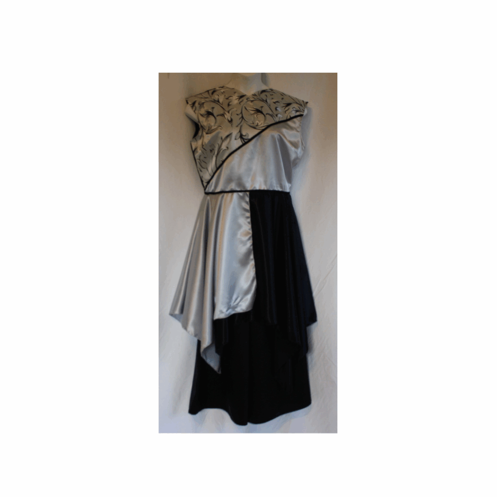 Silver/Black Satin Two-Tone Redemption Garment – Prenda de redención ...